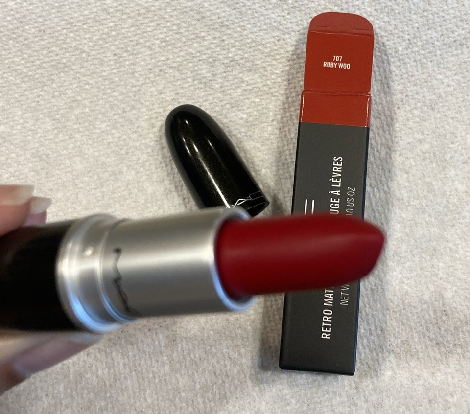 Expired MAC Ruby woo color 707 Retro matte Lipstick -0.10oz | eBay