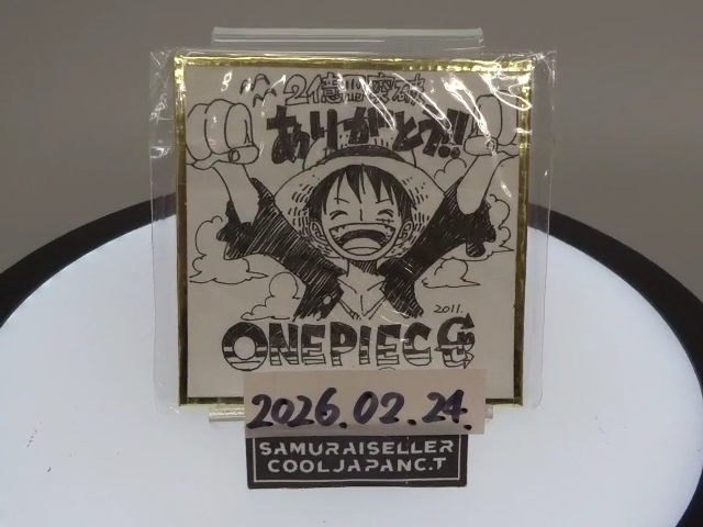 ONE PIECE Eiichiro Oda Autograph Limited 1500 mini Shikishi Autograph ...