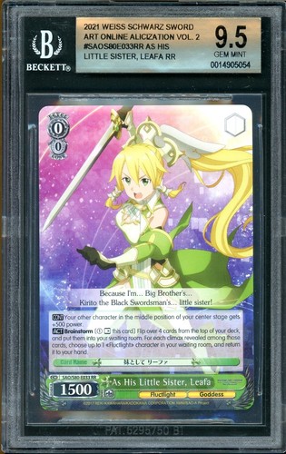 2021 Weiss Schwarz SAO Alicization S80-E033 Little Sister Leafa BGS 9.5 ...
