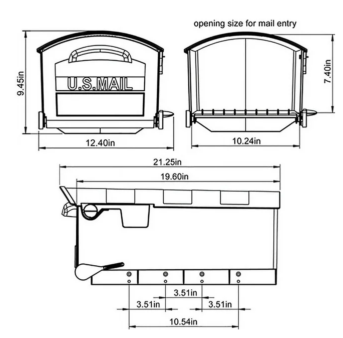 Architectural Mailboxes Patriot Large Plastic Post Mount Mailbox Black ...