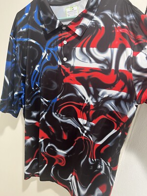 OBNOXIOUS GOLF XXL Polo Shirt THE FLAG American Flag The OG of Loud ...