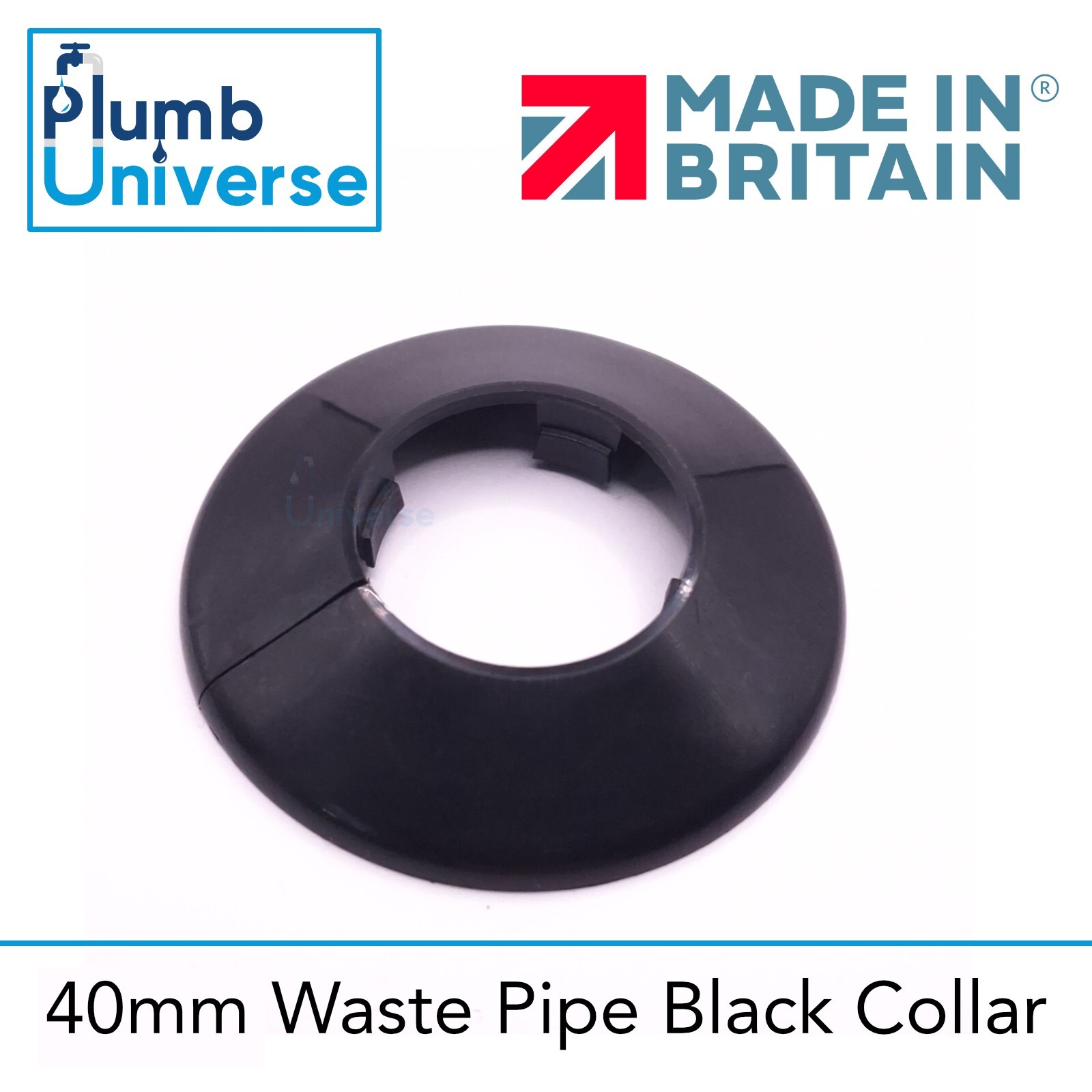 Black Pipe Collar For 40mm / 1&1/2" Waste Pipe Pipe Hole Cover Black ...