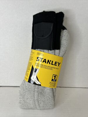 New Stanley Men’s Work Sock with Battery Pack 1 Pair Size 10-13 | eBay