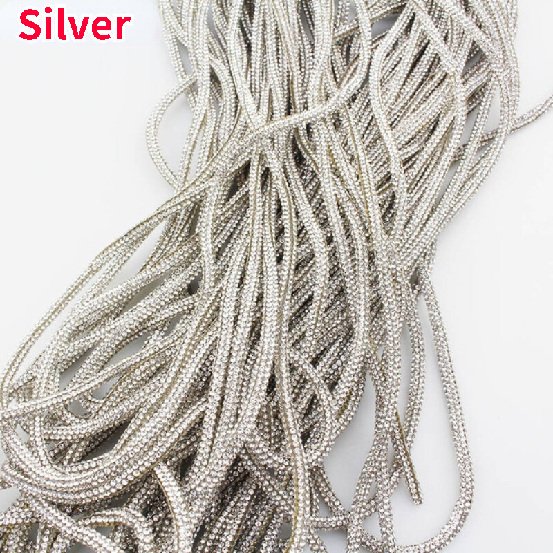 1 Yard Shiny Crystal Rhinestone Rope Chain Trim String DIY Material Sew ...