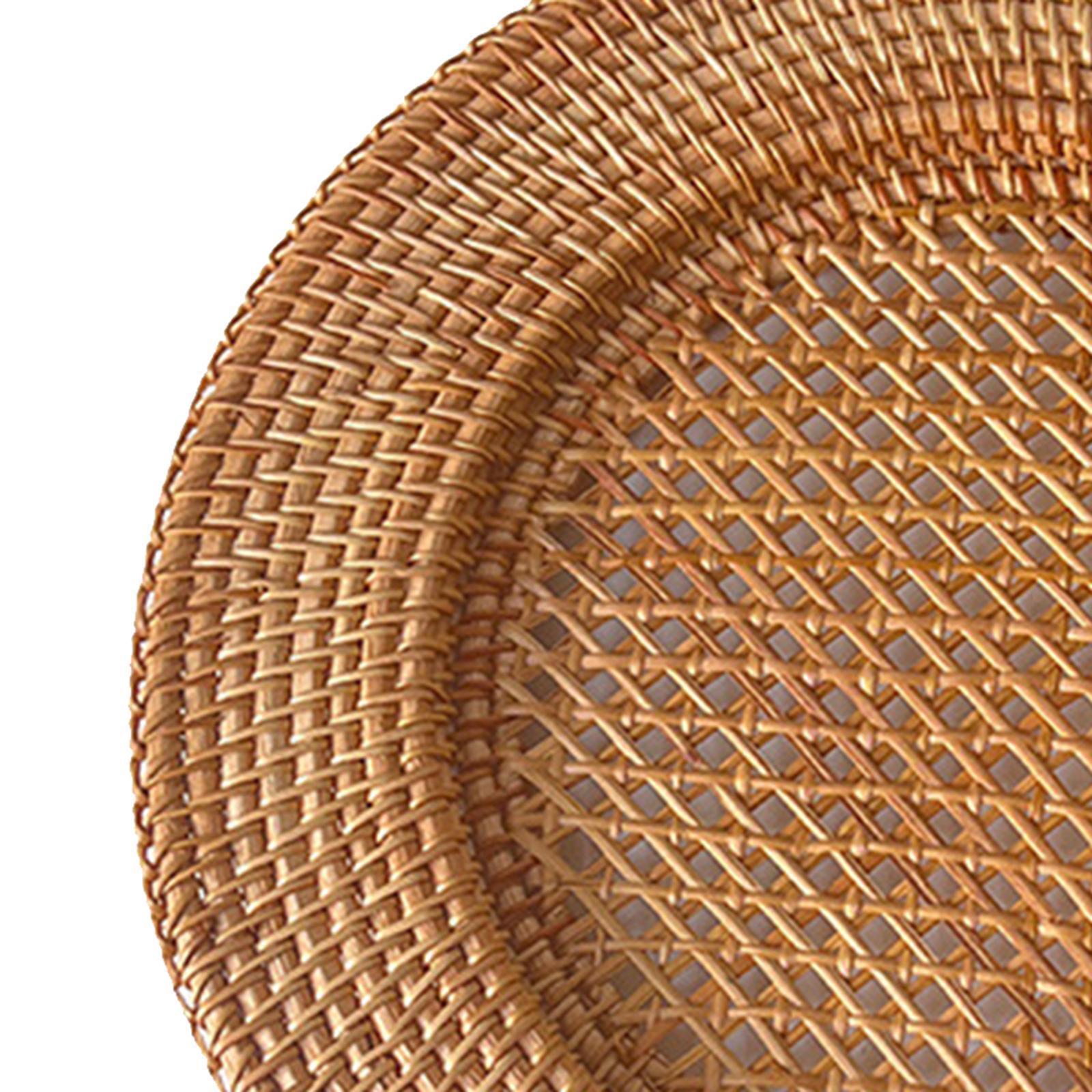 Rattan Charger Plate Picnic Serving Platter Decorative Counter Kitchen ...