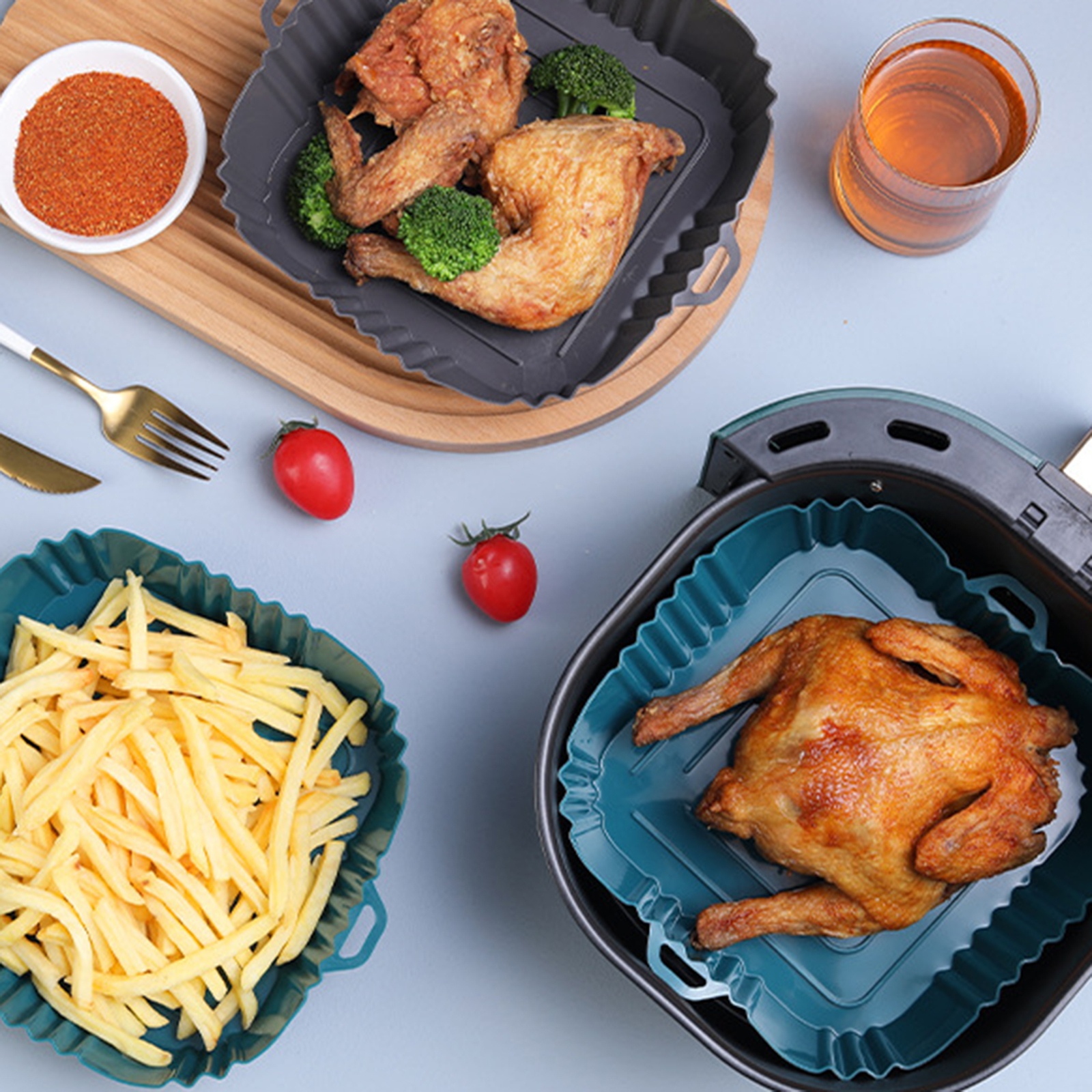 Pan Pad Liner with Handles Heat-food Pan Bread Cake Mat Basket ...