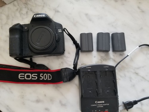 Canon EOS 50D Digital SLR Camera Body Only + 3x OEM Batteries & CA ...