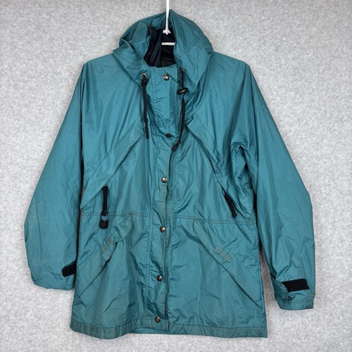 Vtg REI 90s Jacket Womens Sz 8 Gorpcore Green Full Zip Gortex Rain Coat ...