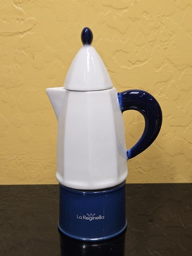 Vintage La Reginella Inoxpran Italy Ceramic & Stainless Moka Espresso ...