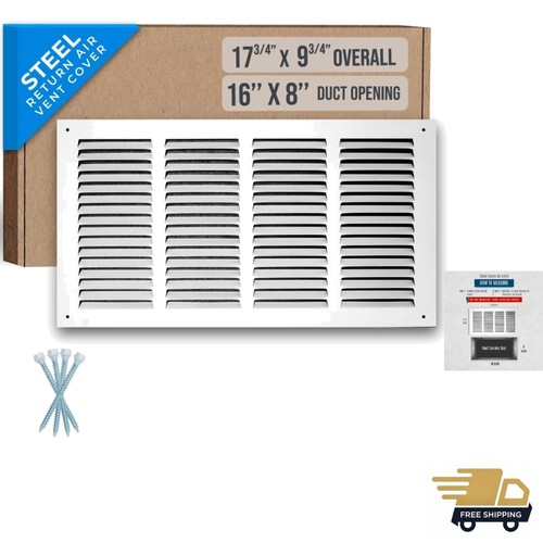 Durable White Steel Return Air Grille - Quiet Airflow for Ceiling ...