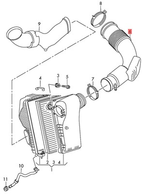 Genuine VW Touareg 7P5 7P6 Intake Air Duct 7P0129684A | eBay