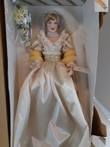 Franklin Mint Princess Diana Doll Porcelain Wedding/Bride Doll NEW ...