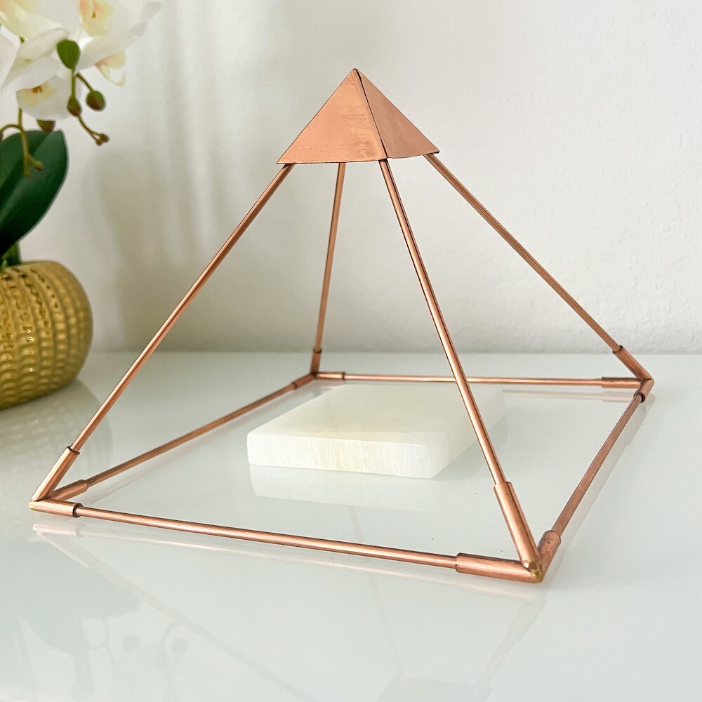 9 in. 100% Solid Copper Pyramid Giza Shaped for Meditation Reiki Chakra ...