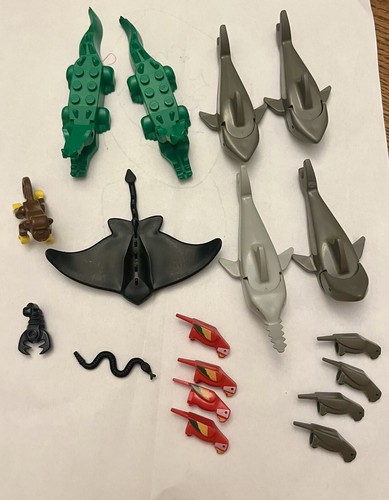 Vintage Lego Animal Lot Shark Parrot Monkey Snake Scorpion Alligator ...