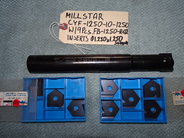 MILLSTAR CYF-1250-10-1250 INSERT CUTTER W /9 PCS. 1.250" INSERTS | eBay