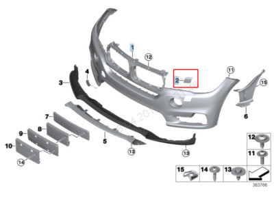 NEW BMW X5 F15 RIGHT HEADLIGHT WASHER COVER CAP 51117378590 7378590 ...