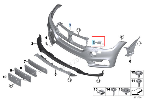 NEW BMW X5 F15 RIGHT HEADLIGHT WASHER COVER CAP 51117378590 7378590 ...