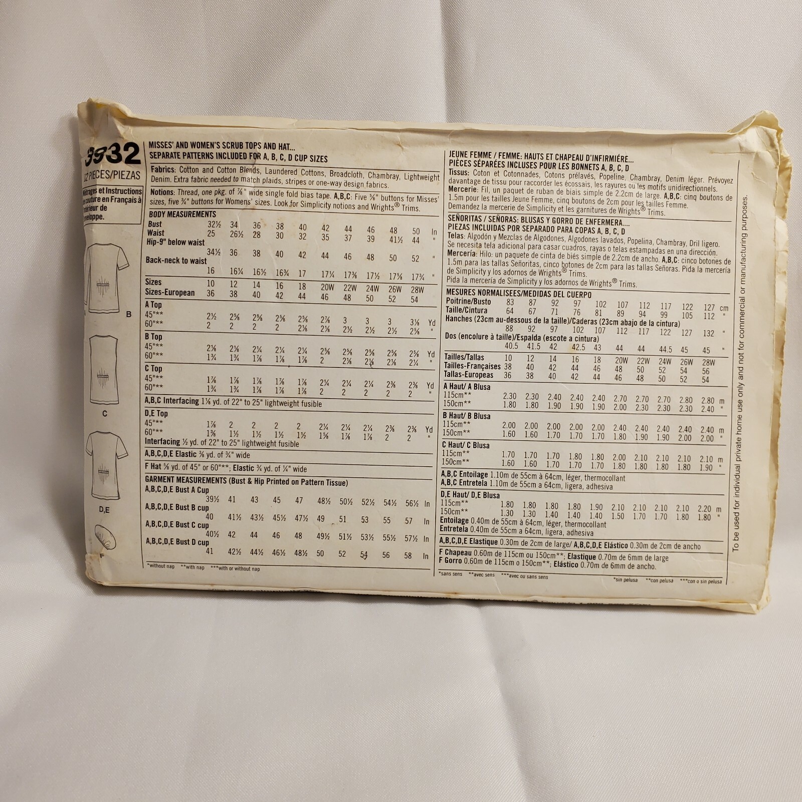 Simplicity Pattern 3932 Miss Scrub Top Jacket Vest Cap Multi-Variation ...