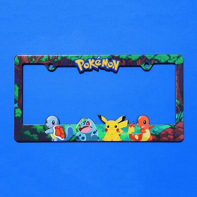 Pokemon Custom License Plate Frame Car Anime Figure Pikachu Charmander ...