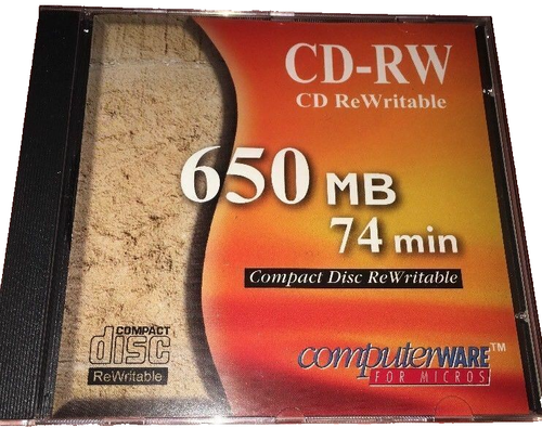 Cd-RW CD Compact Disc Rewritable 650 MB 74 Min Computerware-Brand New ...