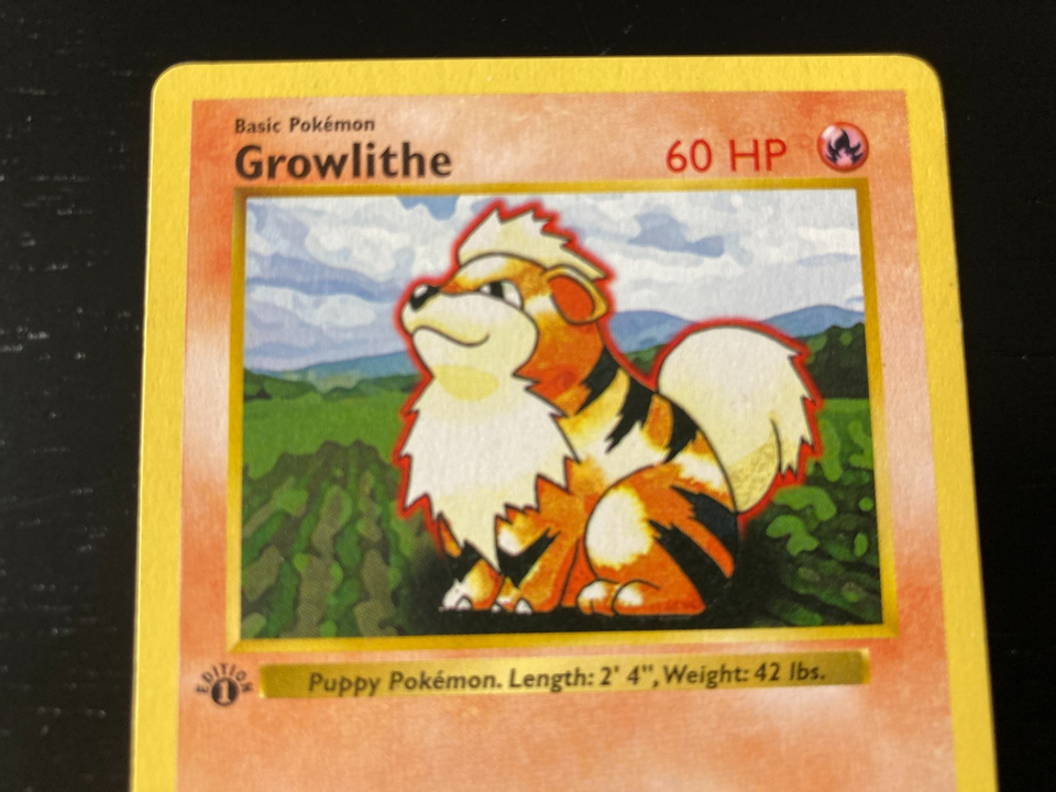 Pokémon 1st Edition Shadowless Growlithe 28/102 Base Set Excellent ...