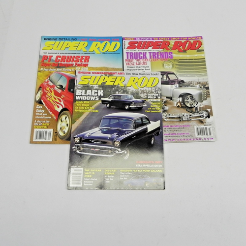 SUPER ROD MAGAZINE LOT OF 3 ISSUES DRAG RACING CUSTOM CARS PT CRUISER ...
