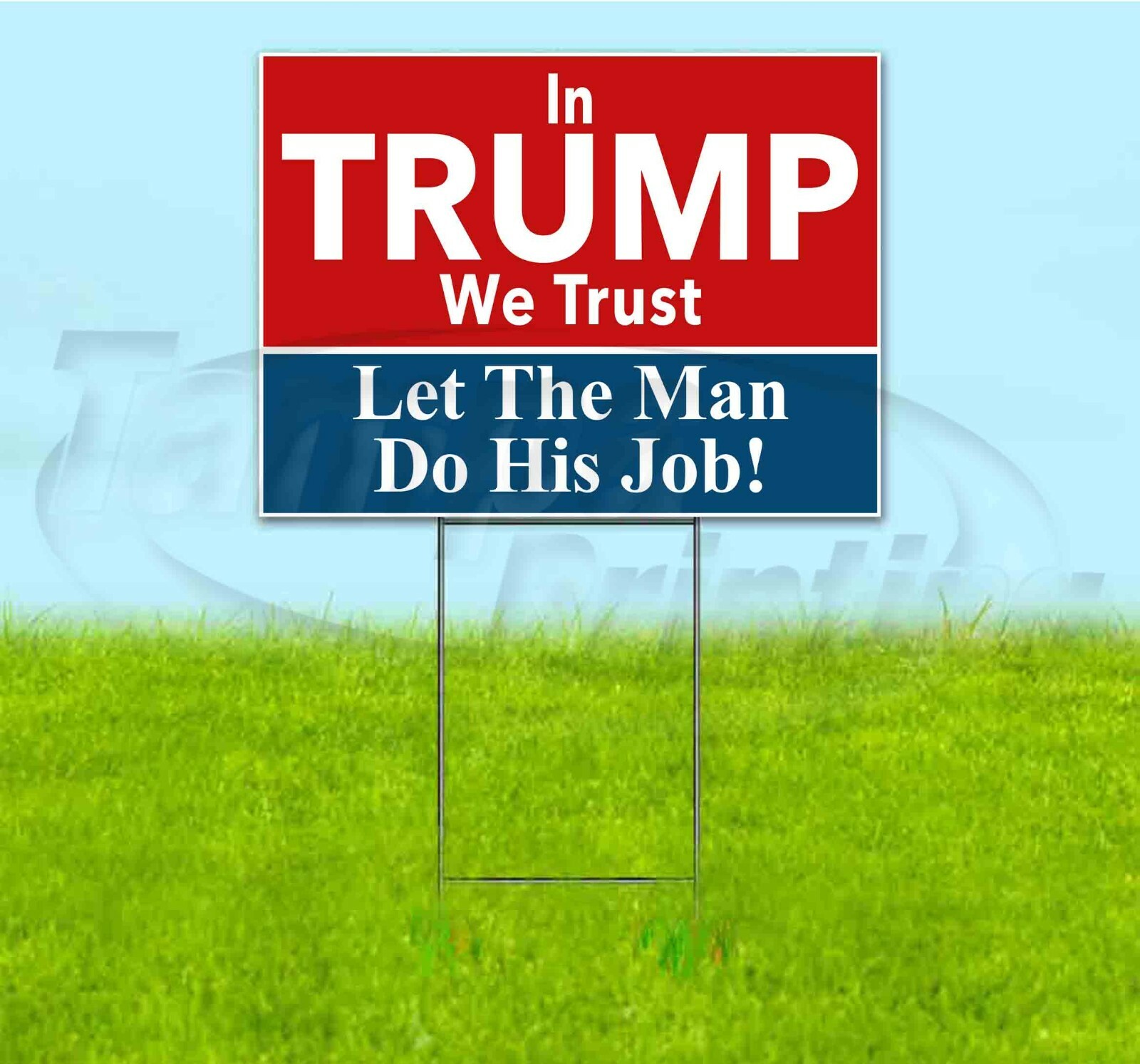 IN TRUMP WE TRUST 18x24 Yard Sign WITH STAKE Corrugated Bandit USA ...