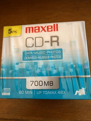 Maxwell CD-R 25Pk 48X, 700mb, 80Min - New | eBay
