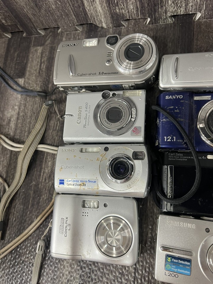 Lot x8 Digital Camera Nikon Canon Sony Samsung S400 DSC-T90 For Parts ...