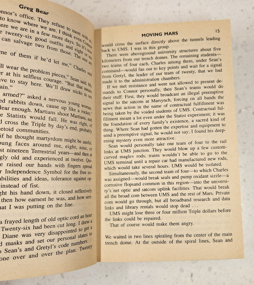 Moving Mars by Greg Bear 1994 Tor 1st Printing Paperback. See Pictures ...