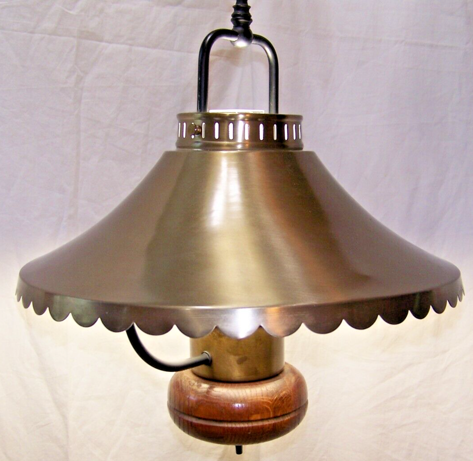 MCM Rustic Copper and Brass Hurricane Lamp Hanging Ceiling Light ...