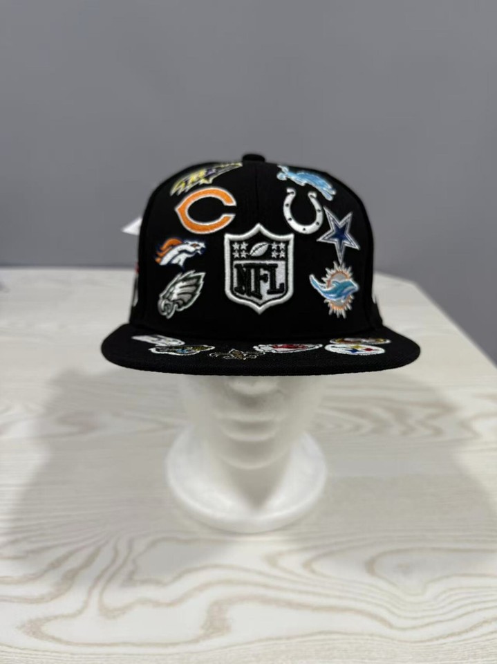Men's NFL All-Team side patch Black 59FIFTY multi-color fitted hat | eBay