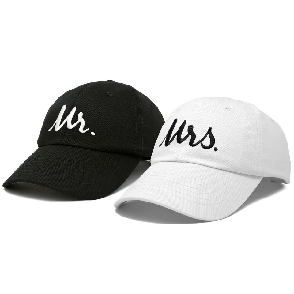 DALIX Mr. and Mrs. Baseball Cap Bride Groom Matching Hats Couples Set ...