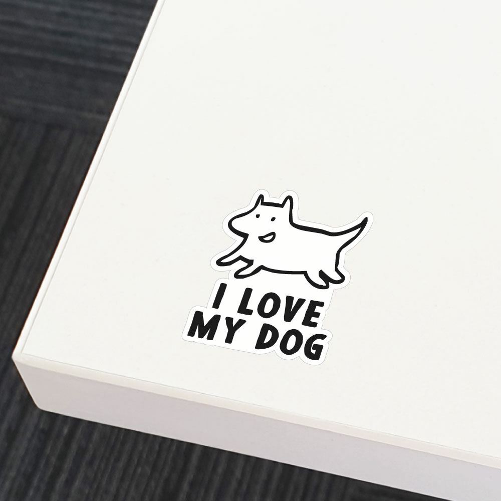 I Love My Dog Sticker Decal Love Paw Woof Animals Pet Dogs Cats | eBay