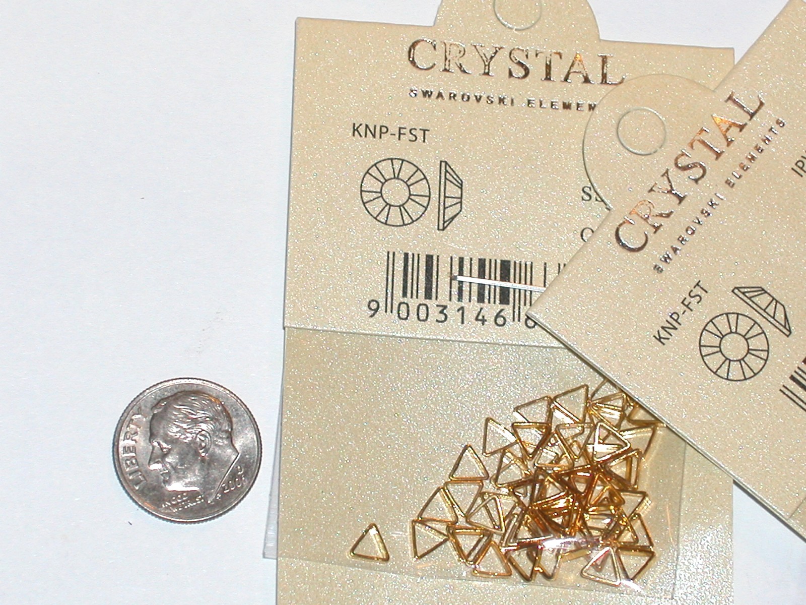 10pc Miniature dollhouse TINY little Gold plated Metal TRIANGLE charms ...