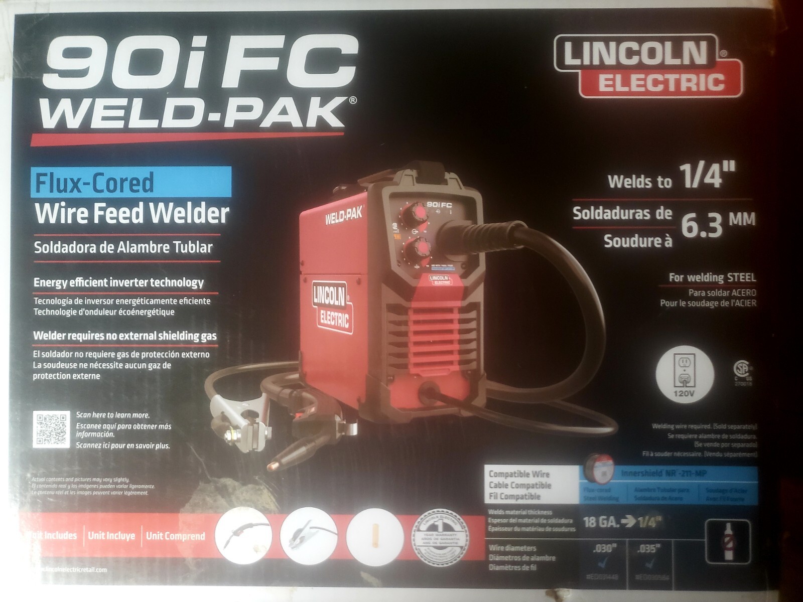 Lincoln K5256-1 Weld Pak 90i Mig Welding Machine 90 Amp Gas or No Gas ...