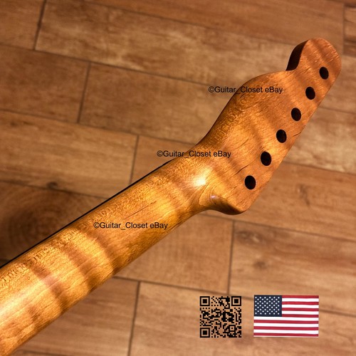 Roasted Flame Maple Rosewood Tele Neck Telecaster fit Fender Warmoth ...