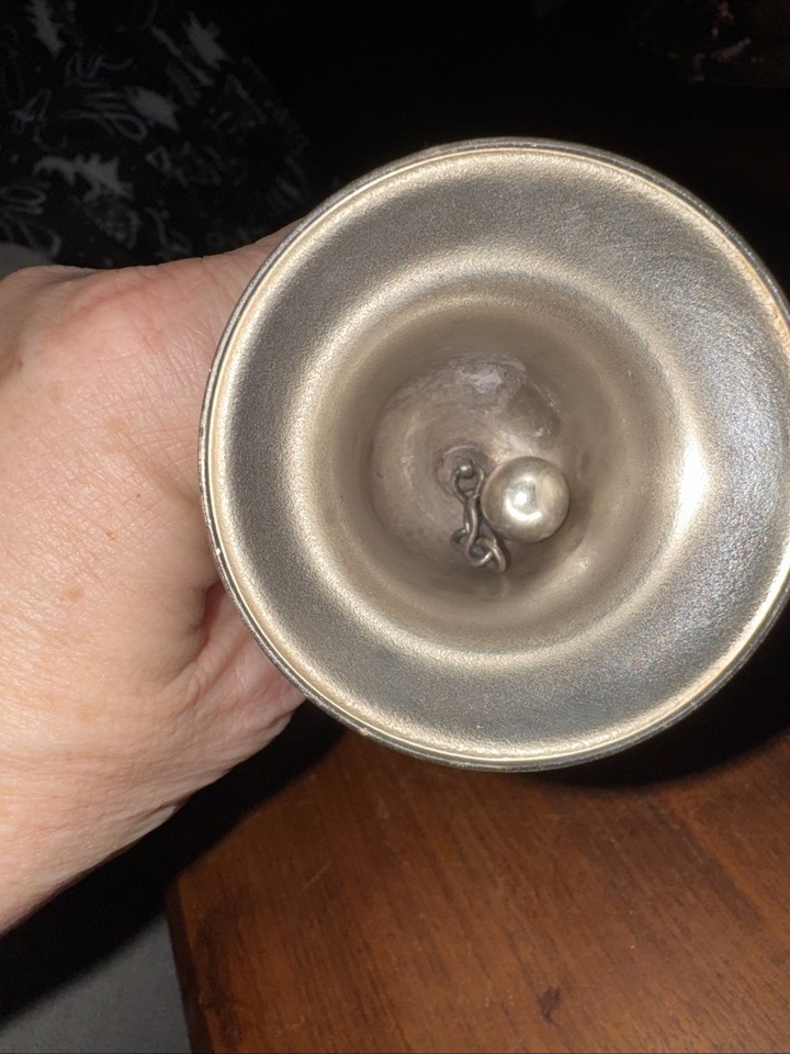 Vintage Shabby Silver Plate Bell Nice Ring 5” Tall | eBay UK