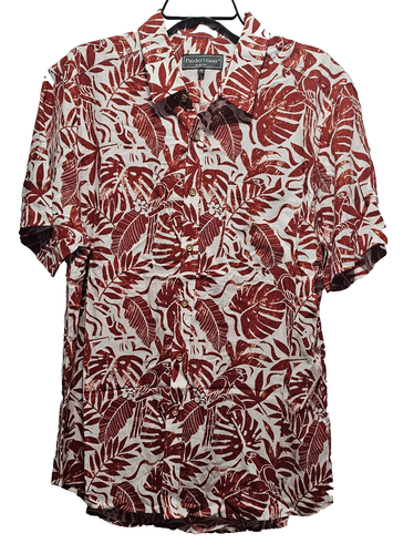 Paisley & Gray NEW♈Men's SS Printed button up Shirt size L~Rust/white ...