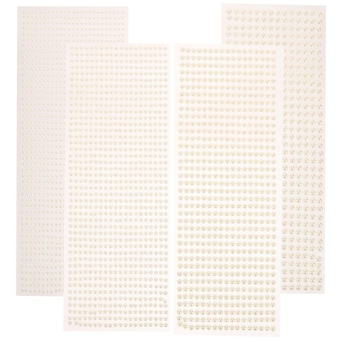4 Sheets Pearl Sticker Decorative Adhesive Pearls Beads Flat Back | eBay