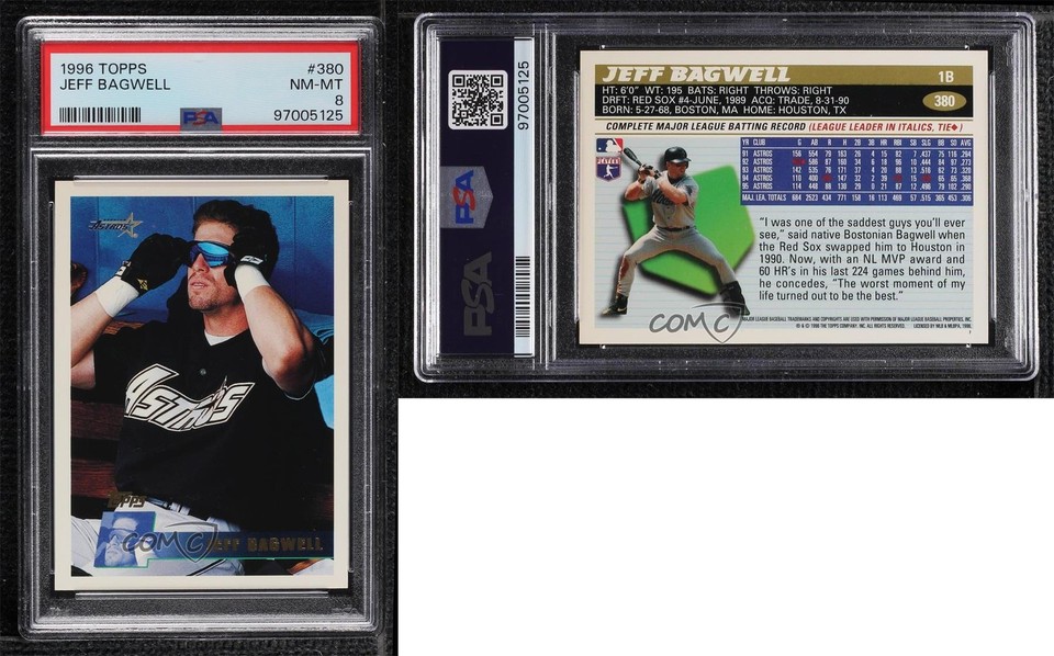 1996 Topps Jeff Bagwell #380 PSA 8 HOF 09dw | eBay UK