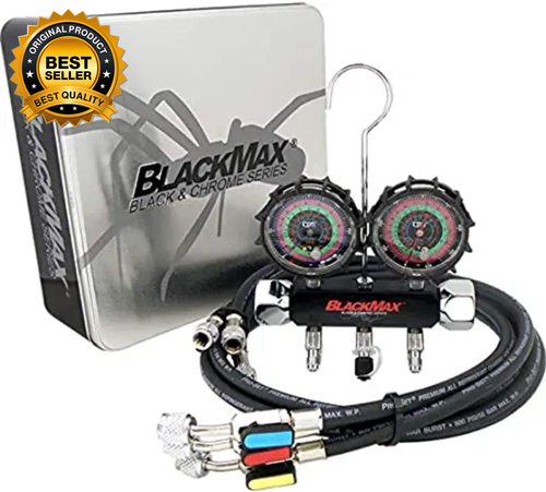 Blackmax MBH4P5EZ 2V Manifold R-134A, 22, 404A, 410A Gauges & 5 ...
