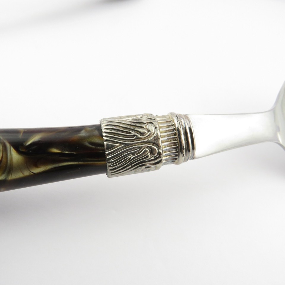 Salad Serving Forks with faux tortoise shell handles set of 2 vtg MCM ...