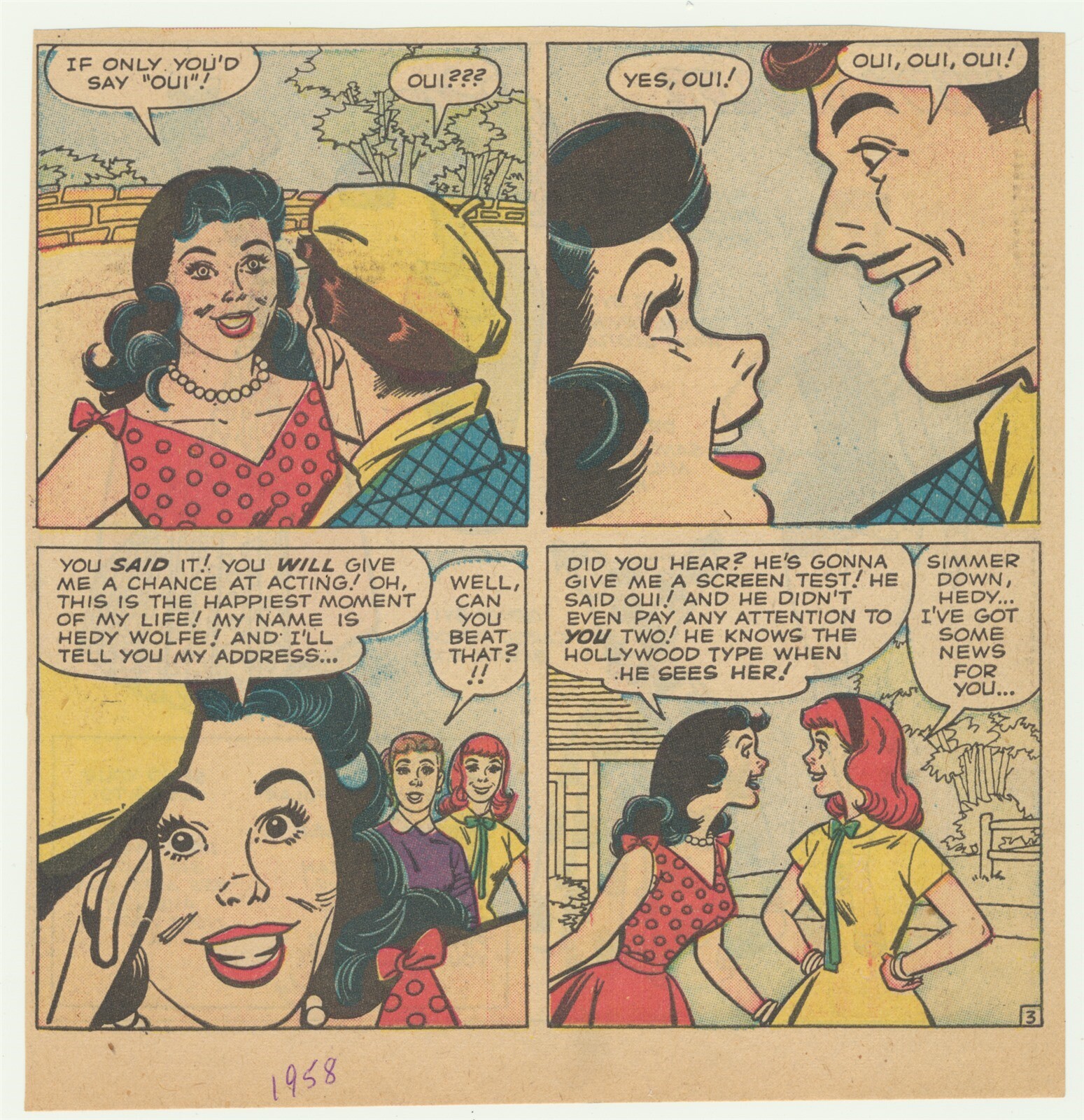 Hedy Wolfe Uncut Paper Doll From Newspaper - 1958 | eBay