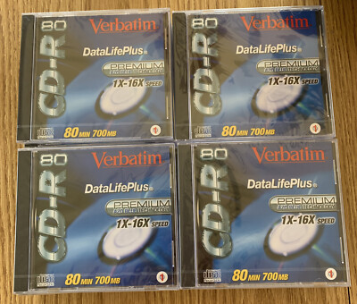 (20) Verbatim 700MB/80 Min CD-R Disc w/ Case 1X-16X Speed Premium AZO ...