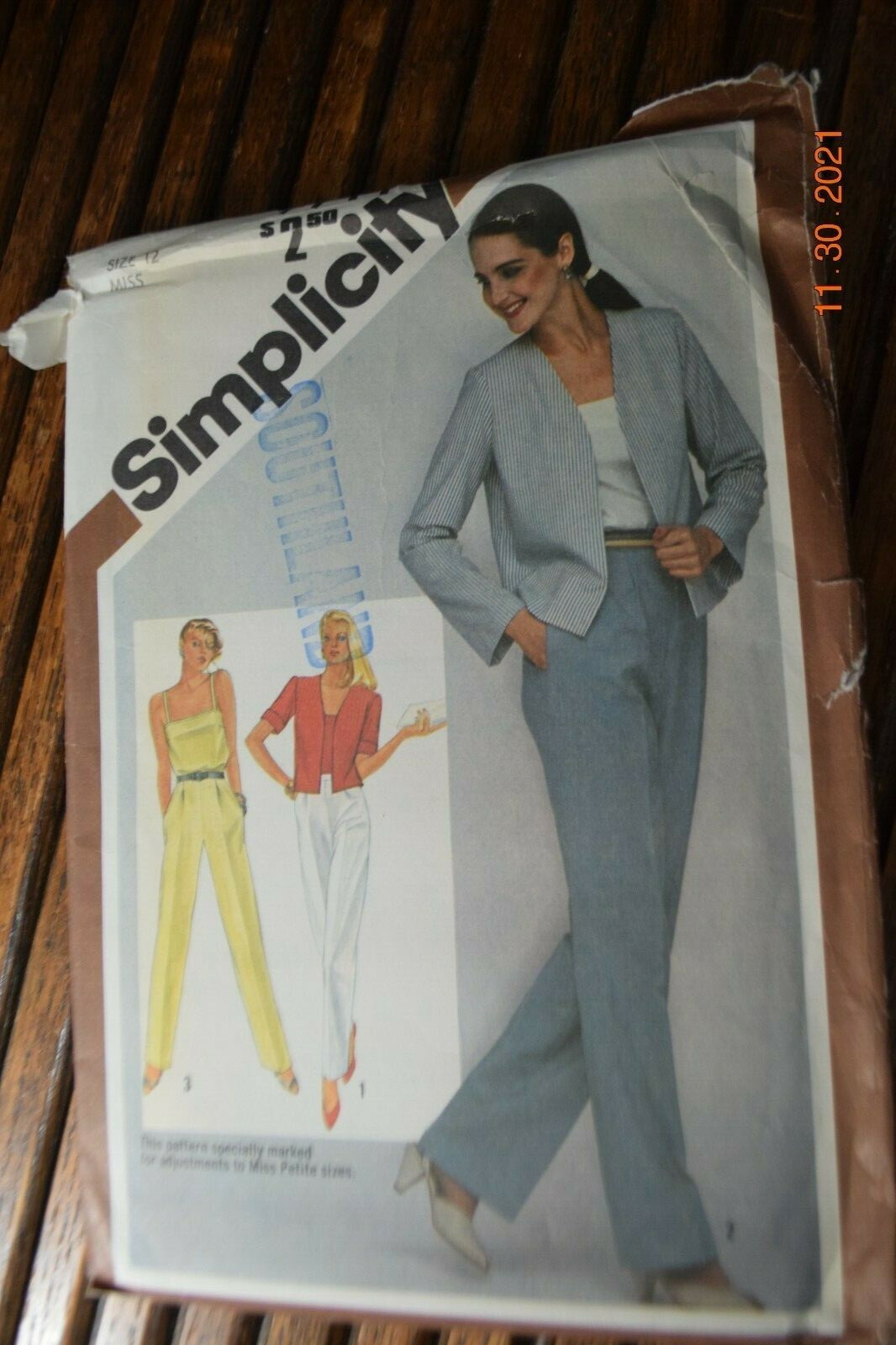 Simplicity 9944 Misses Cami Pants Unlined Jacket Pattern Size 12 Uncut ...