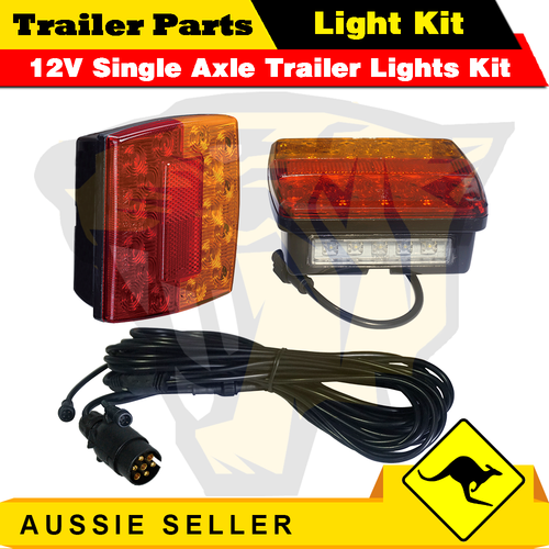 2 x 18 LED Single Axle TRAILER LIGHTS KIT WIRE Kit Plug & Play, Water ...