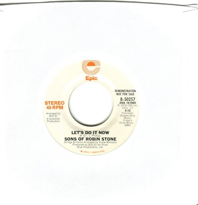 Sons of Robin Stone - Let's Do It Now - Epic Promo 45RPM Funk / Soul | eBay