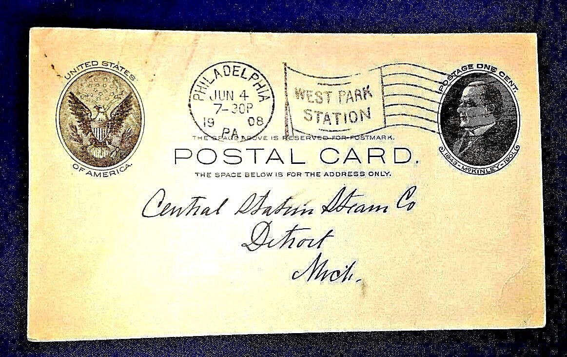 One Cent Postcard with Seal Of United States & President McKinley ...