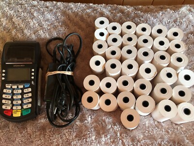 Hypercom Optimum T4220 Credit Card POS Terminal Reader & 37 rolls paper ...